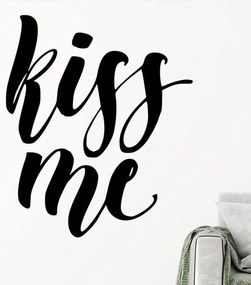 Živá Zeď Samolepka na zeď Kiss me Barva: černá