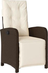3dílný bistro set s poduškami hnědý polyratan 3212549