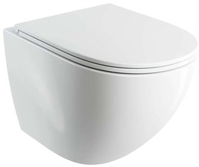 OMNIRES Ottawa Comfort - Závěsné WC se sedátkem SoftClose, Rimless, bílá OTTAWACMWBP