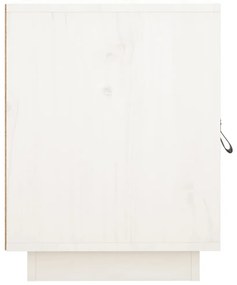 Noční stolek bílý 40 x 34 x 45 cm masivní borové dřevo - Default Title