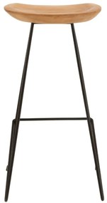 Teaková barová židle J-line Theas 77 cm s kovovou podnoží