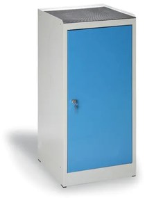 Alfa 3 Dílenská policová skříňka na nářadí, 3 police, 1 zásuvka, 450 x 450 x 1020 mm, modré dveře