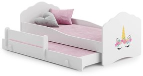 Dětská postel s matracemi CASIMO II 160x80 Motiv: BALETKA S JEDNOROŽCEM