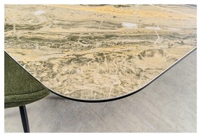 Massive home | Jídelní stůl ELEMENTS 180-260 cm rozkládací, ořechový rám s keramickou deskou, taupe béžový mramorový vzhled