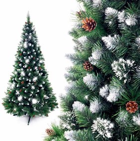 Vánoční stromek Borovice diamantová se stříbrnými třpytkami 220 cm