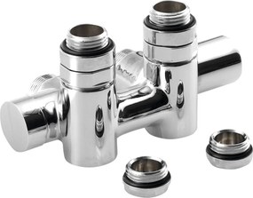 Sapho Twin Combi - Připojovací sada ventilů, středové připojení, pravé, rozteč 50 mm, chrom CP461S