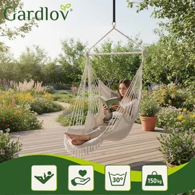 Houpačka - závěsné křeslo 210 cm béžová Gardlov