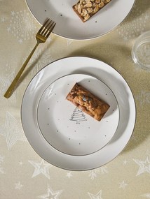 Sinsay - Vánoční talíř s motivem stromečku - bílá