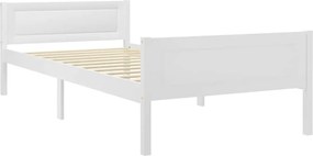 Rám postele masivní borové dřevo bílý 100 x 200 cm 322104