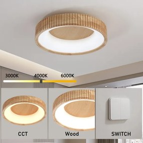 Brilagi - LED Stropní svítidlo FALCON WOOD MODERN LED/30W/230V pr. 45 cm dřevo