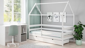 Dětská domečková postel Comfio 80x180 - bílá