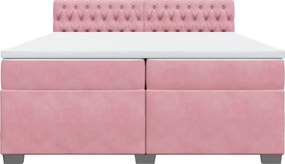 Box spring postel s matrací růžová 200x200 cm samet 3286413