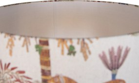 Japandi stojací lampa béžová s vícebarevným stínidlem se zvířecím potiskem 50 cm - Simplo