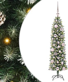 Umělý štíhlý vánoční strom Zelená a bílá 120 cm 3395271
