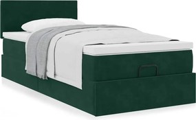 Osmanský rám postele s matrací tmavě šedá 90x200cm samet 3311678
