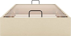 Osmanský rám postele bez matrací krémově 80x200 cm textil 3310838