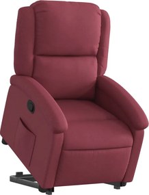 Zvedací polohovací křeslo vínové textil 3204167