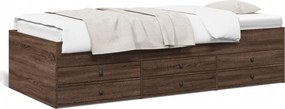 Válenda se zásuvkami bez matrace hnědý dub 75 x 190 cm 3280894