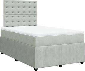 Box spring postel s matrací světle šedá 120x190 cm samet 3292298