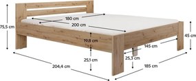Postel BASIS, 180x200, dub artisan Kondela 0000402517