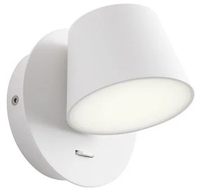 Redo 01-1738 Shaker, bílé nástěnné nastavitelné svítidlo s vypínačem LED 6W 3000K, průměr 11cm