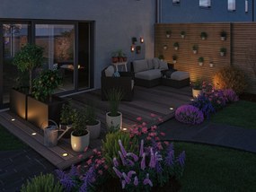 P 94588 Plug & Shine LED zemní svítidlo Smart Home Zigbee zlaté světlo spot neláká hmyz IP65 CCT 4,6W černá/ocel - PAULMANN