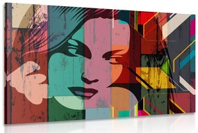 Obraz portrét ženy na barevném pozadí Varianta: 60x40