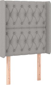 Čelo postele typu ušák světle šedé 83x16x118/128 cm textil 3119890