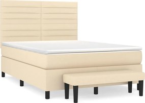 Box spring postel s matrací krémová 140x200 cm textil 3136682