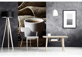 DIMEX | Vliesová fototapeta na zeď Šálek kávy MS-2-0245  | 150 x 250 cm | hnědá, béžová, bílá