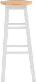 Bílá/v přírodní barvě barová stolička z kaučukového dřeva (výška sedáku 74 cm) Chester – Premier Housewares