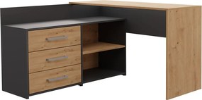 FALCO Psací stůl s komodou Dado antracit/dub artisan