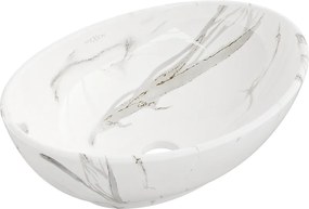 Mexen Elza, umyvadlo na desku 405x330x140 mm, imitace bílého kamene, 21014082