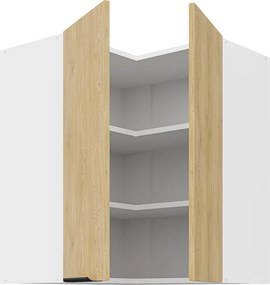 CREMONA bc | horní kuchyňská skříňka 60x60 GN-72 2F (90°) rohová s policemi | 60x60 cm | bílá/cremona