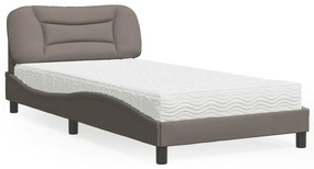 Postel s matrací Hvar taupe 100 x 200 cm textil 3208517
