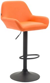 Barová židle Romsey - umělá kůže - černý rám | oranžová