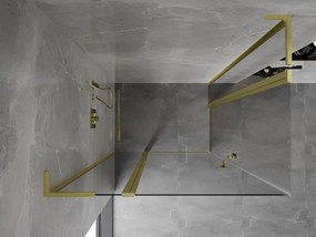 Mexen Mist L Duo, 2-křídlý ​​sprchový kout 105 x 100 cm, čiré sklo, zlatá matná, 8A4L-105-100-55-00