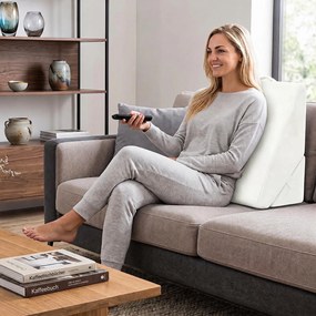 Costway Memory Foam Polštář na spaní Klínový polštář na spaní, bílý