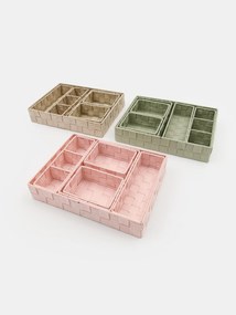Sinsay - Sada úložných krabiček 6 pack - pastelová růžová