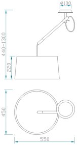 Mantra 4928 Nordica, bílé závěsné svítidlo 1xE27, prům. 33cm