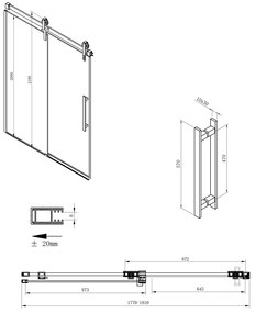 Gelco Volcano Black sprchové dveře dvoudílné posuvné 1800 mm, GV1418