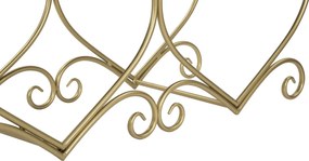 Lavice Heart 105 cm samet zlatá/krémová