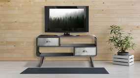 TV stolek Mauro Ferretti Iliad 120,5x40x61 cm, tmavě šedá/přírodní