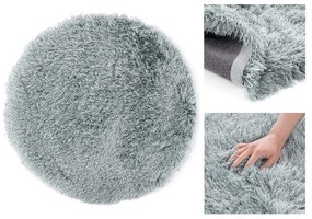 Kulatý koberec Floro šedý