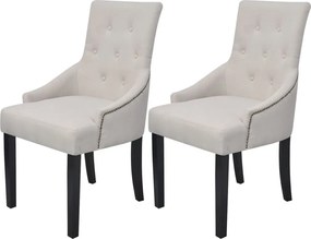 vidaXL Jídelní židle 2 ks krémově šedé textil [242402]