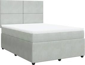 Box spring postel s matrací světle šedá 140x200 cm samet 3292352
