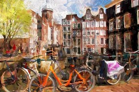 Obraz kreslený Amsterdam - 90x60 cm