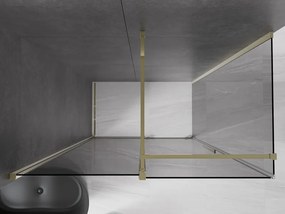 Mexen Velar, sprchový kout s posuvnými dveřmi 160 x 80 cm, 8mm šedé sklo, zlatá lesklá, 871-160-080-41-50
