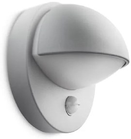 Philips myGarden - Nástěnné venkovní LED svítidlo, průměr 20 cm, E27, se senzorem, šedá 915002145905