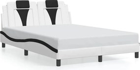 Rám postele Viana bez matrace bílý a černý 120 x 200 cm umělá kůže 3208088